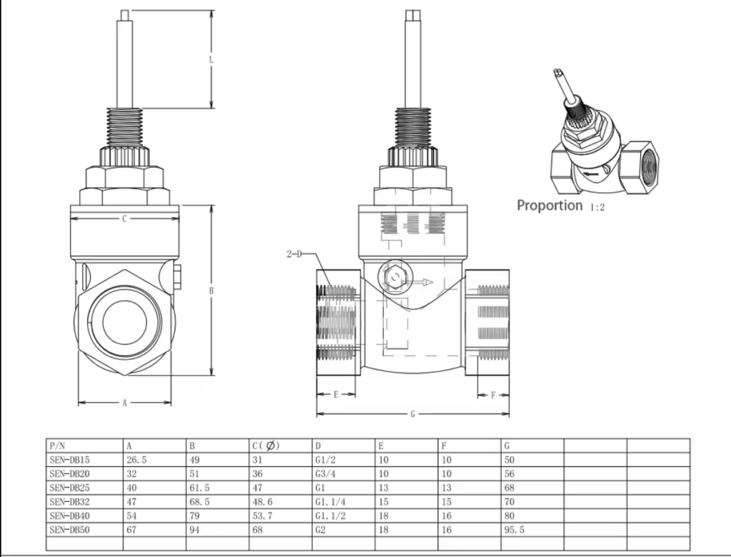 External Hydraulic Brass Fuel Paddle Type Flow Switch