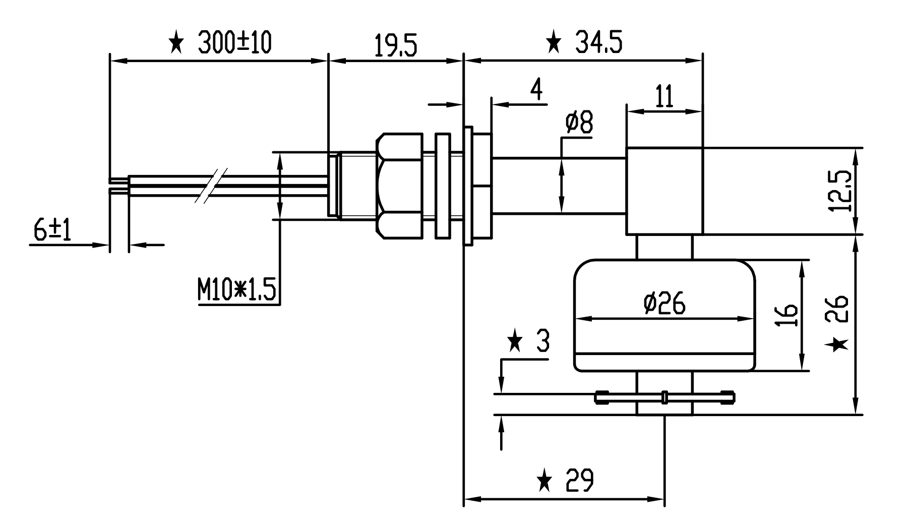 PP Side Mount Float Switch for Water Tank