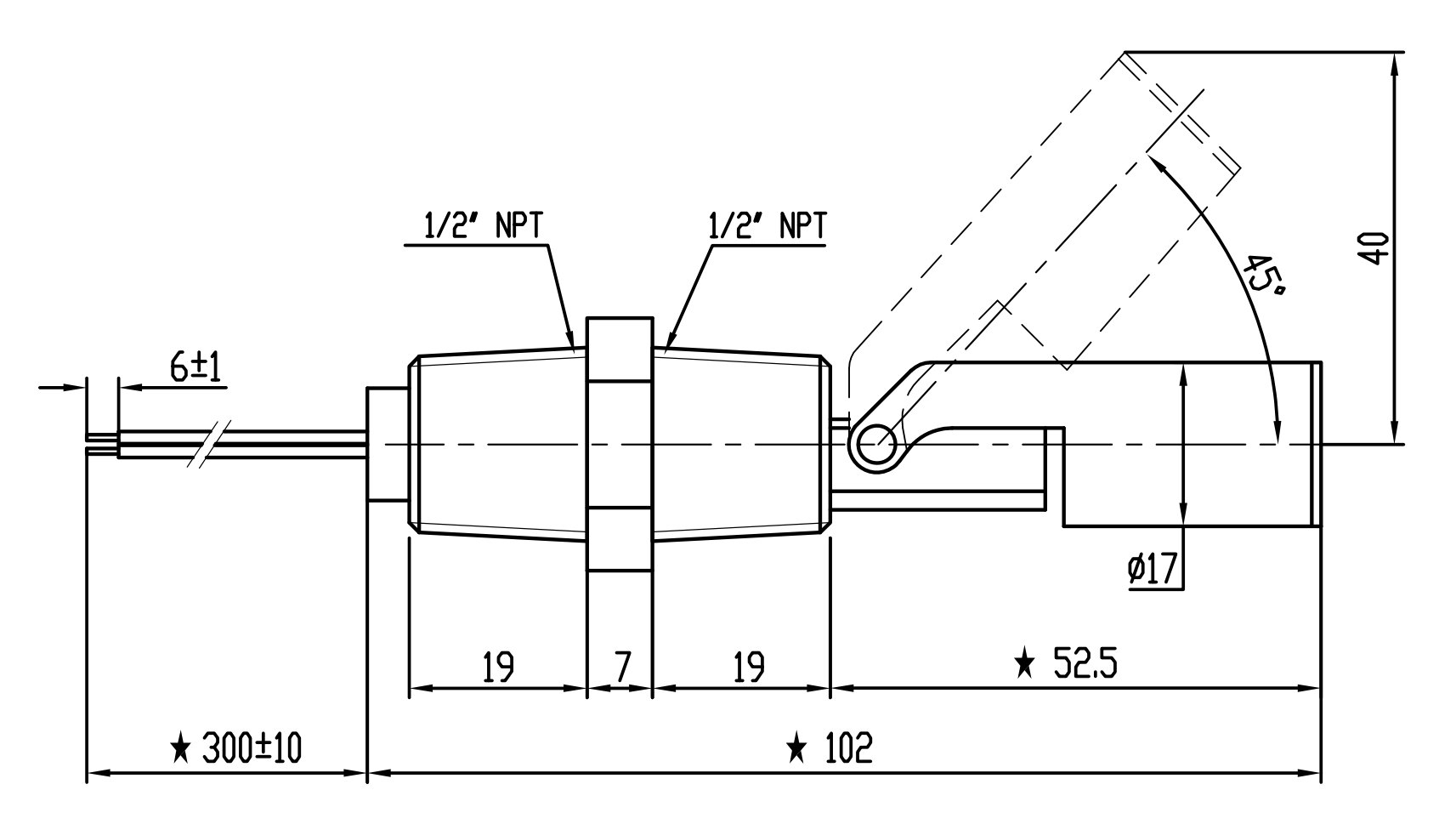 PP Horizontal Float Switch for Water Tank