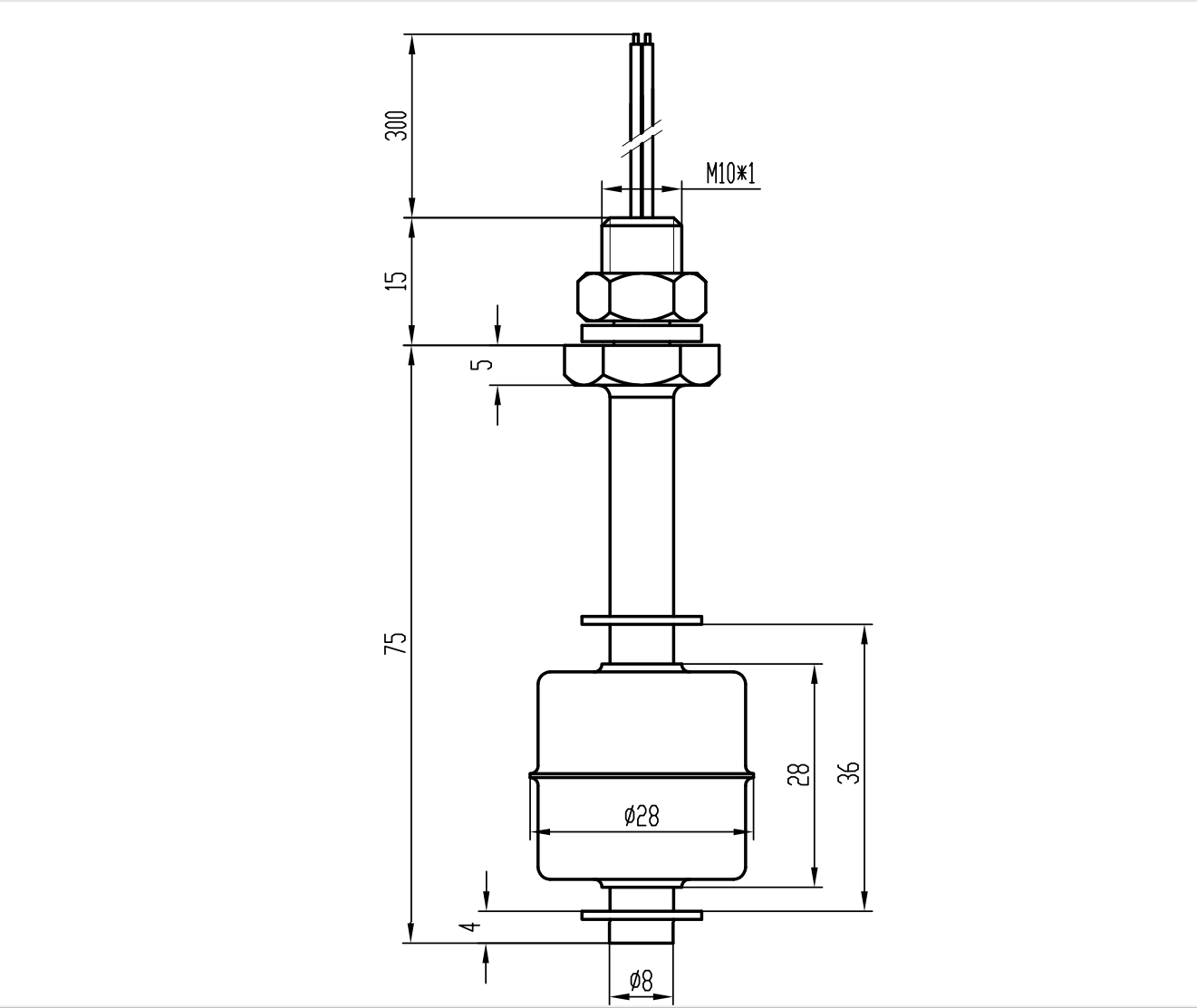 Top Mount Stainless Steel Liquid Float Switch Water Level Sensor for ...