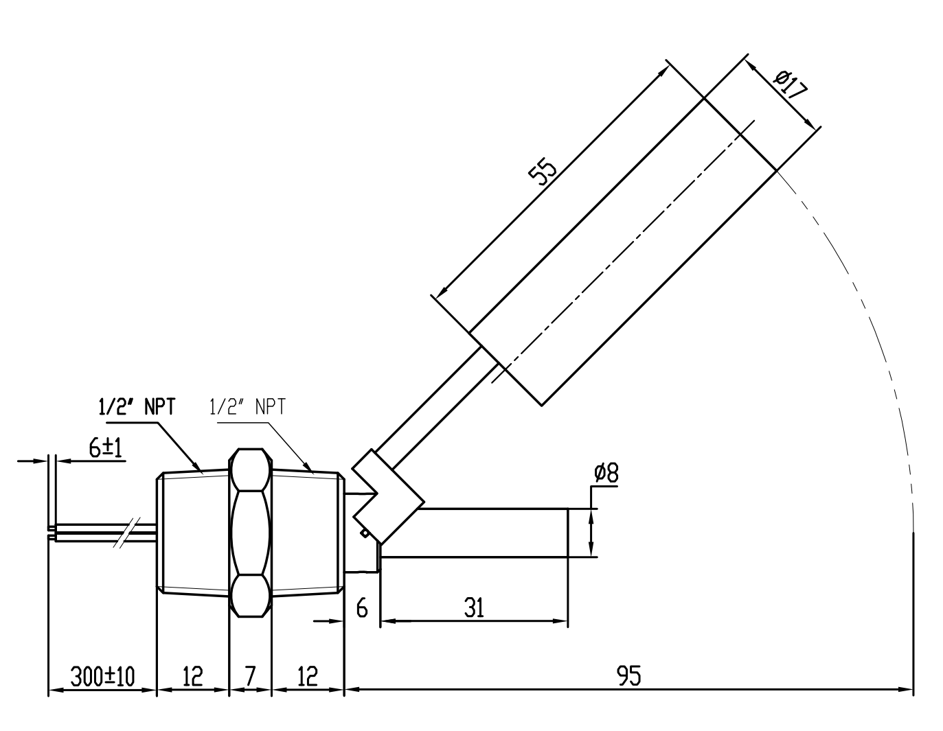 Stainless Steel Horizontal Float Switch for Water Tank